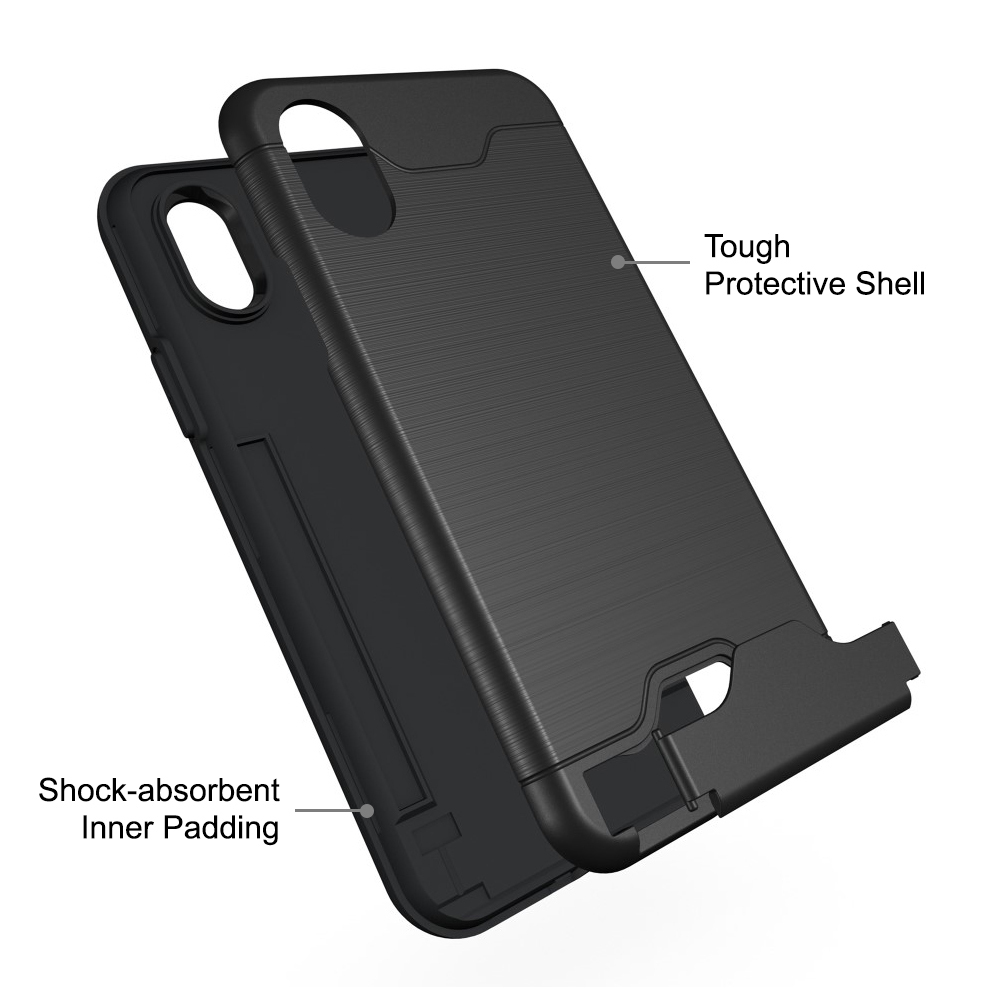Dual Armour Tough Card Slot Case for Apple iPhone XR (Black)